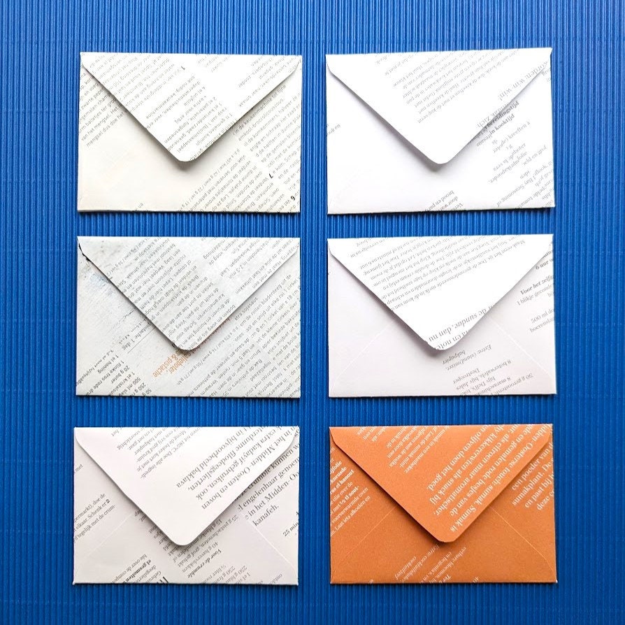 6 Handmade Envelopes Made From Recycled Paper - Etsy