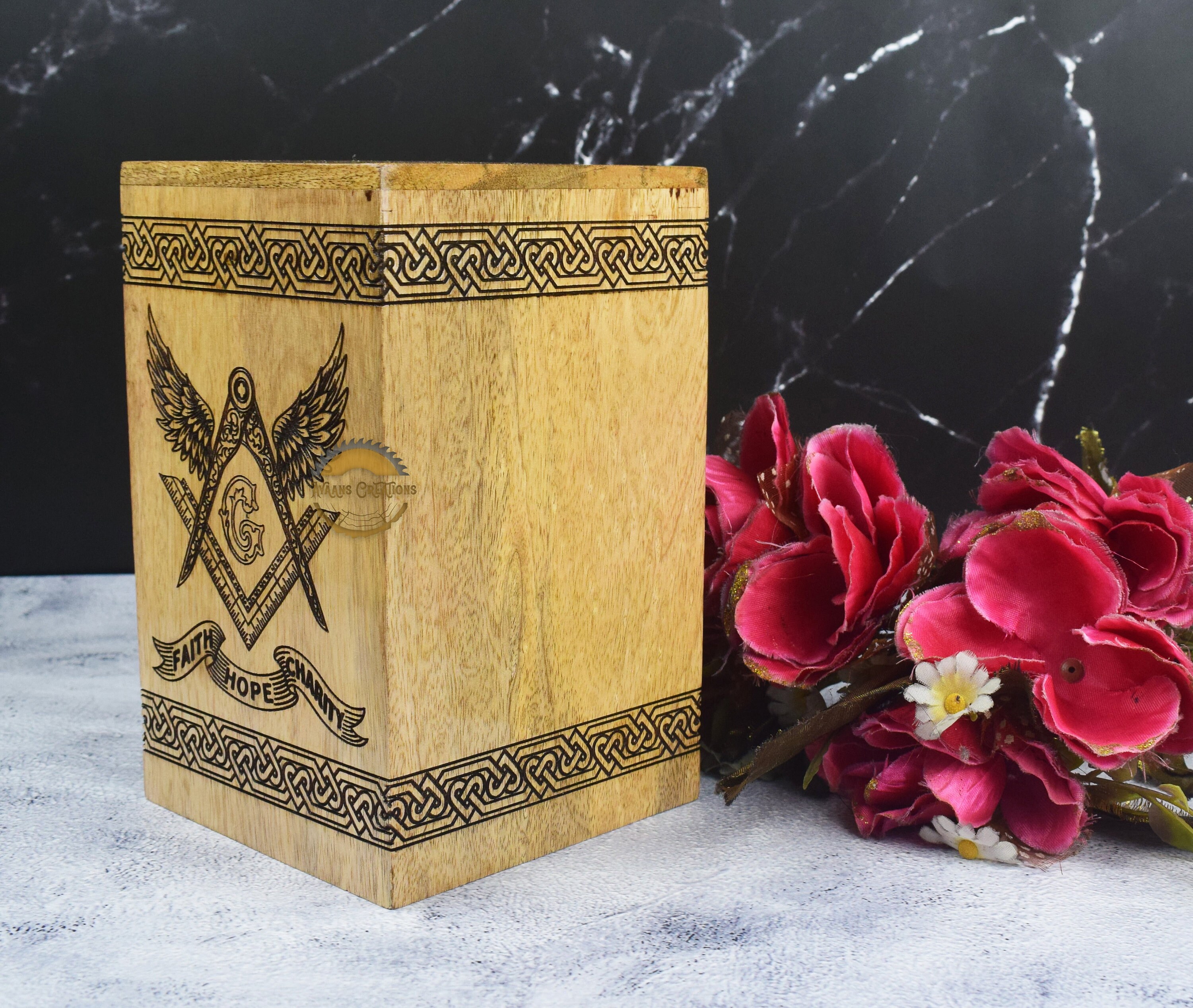 Handmade Wooden Masonic Urn A Dignified Tribute to a Brother's Legacy ...