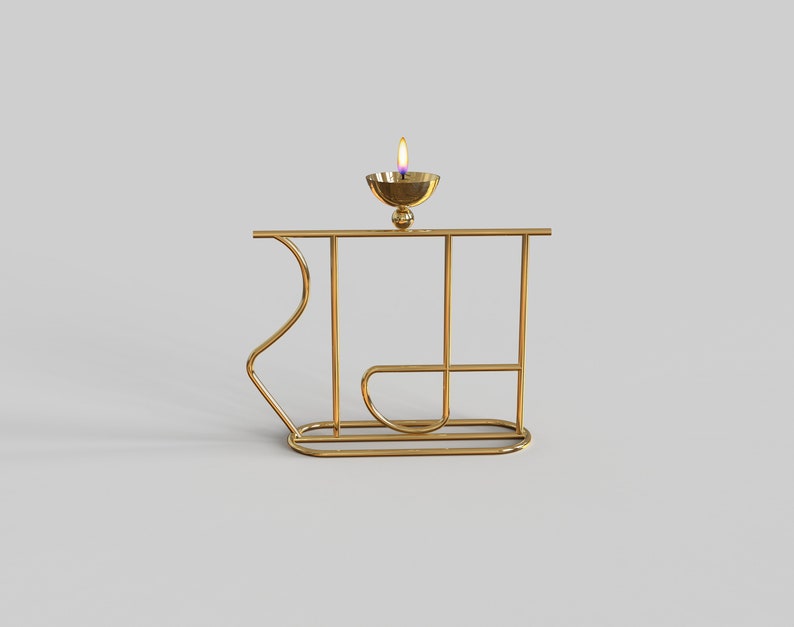 AS Design Indian Handcrafted Golden RAM Diya Oil Puja Lamp Decorative ...