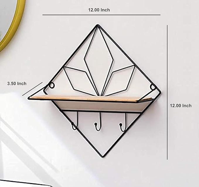 AS Design Wall Mounted Floating Shelves With Five Hooks - Etsy
