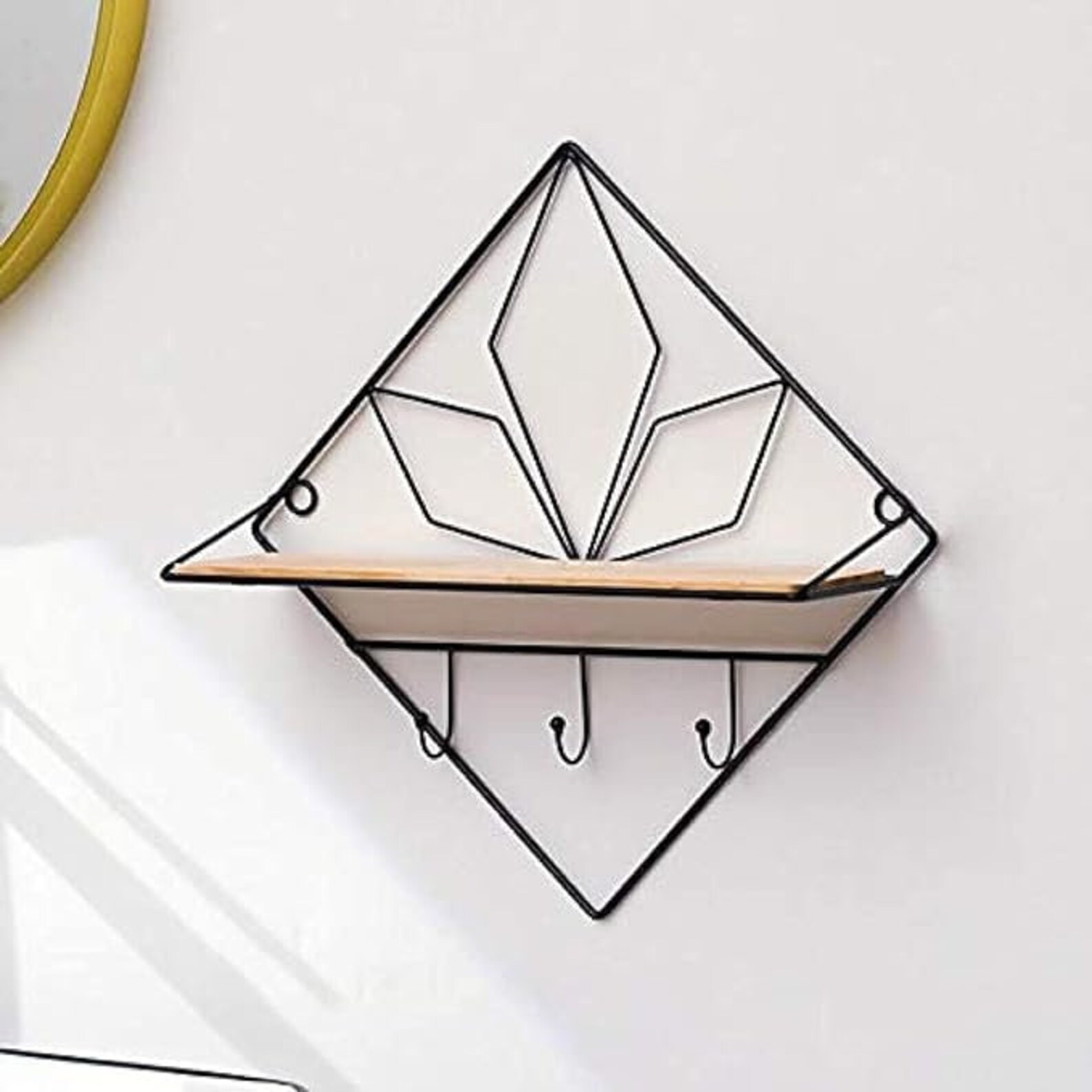 AS Design Wall Mounted Floating Shelves With Five Hooks - Etsy