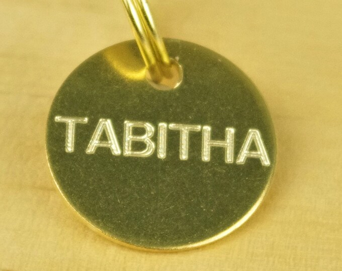 REINFORCED Deeply Engraved Solid Brass Dog Tag, 27mm Round - Etsy