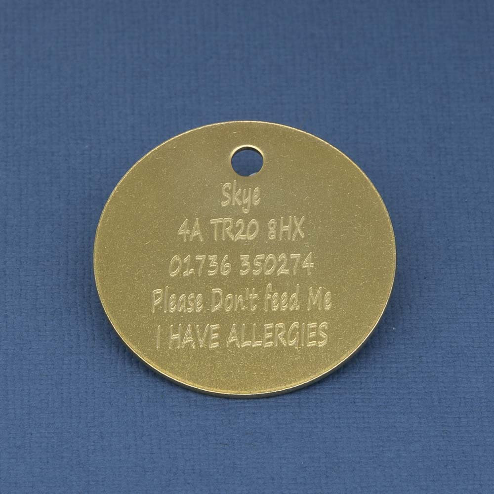 Engraved Brass Horse Tack Tag: Personalized Pet ID, 38mm - Etsy