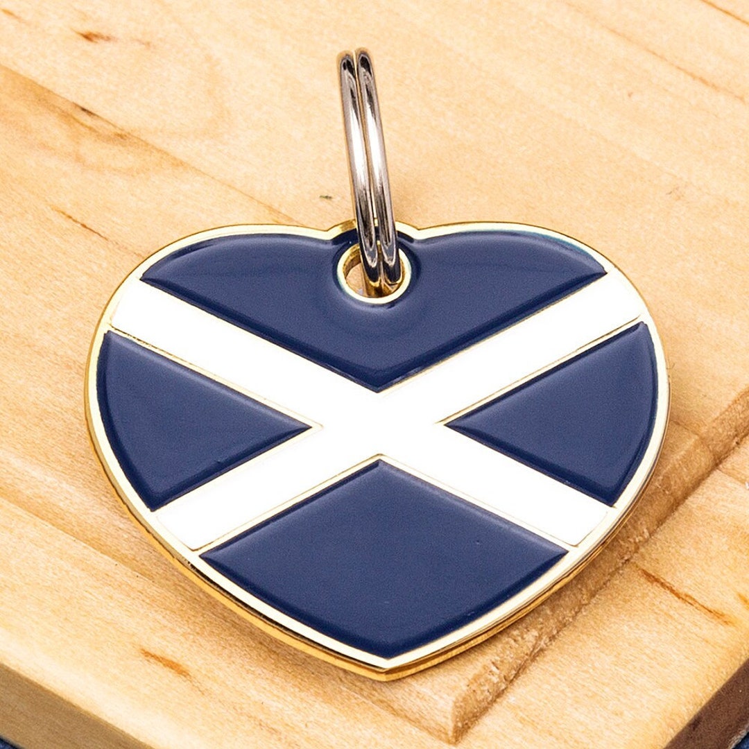Heart Scotland Scottish Saltire Flag Pet ID Tag - Etsy