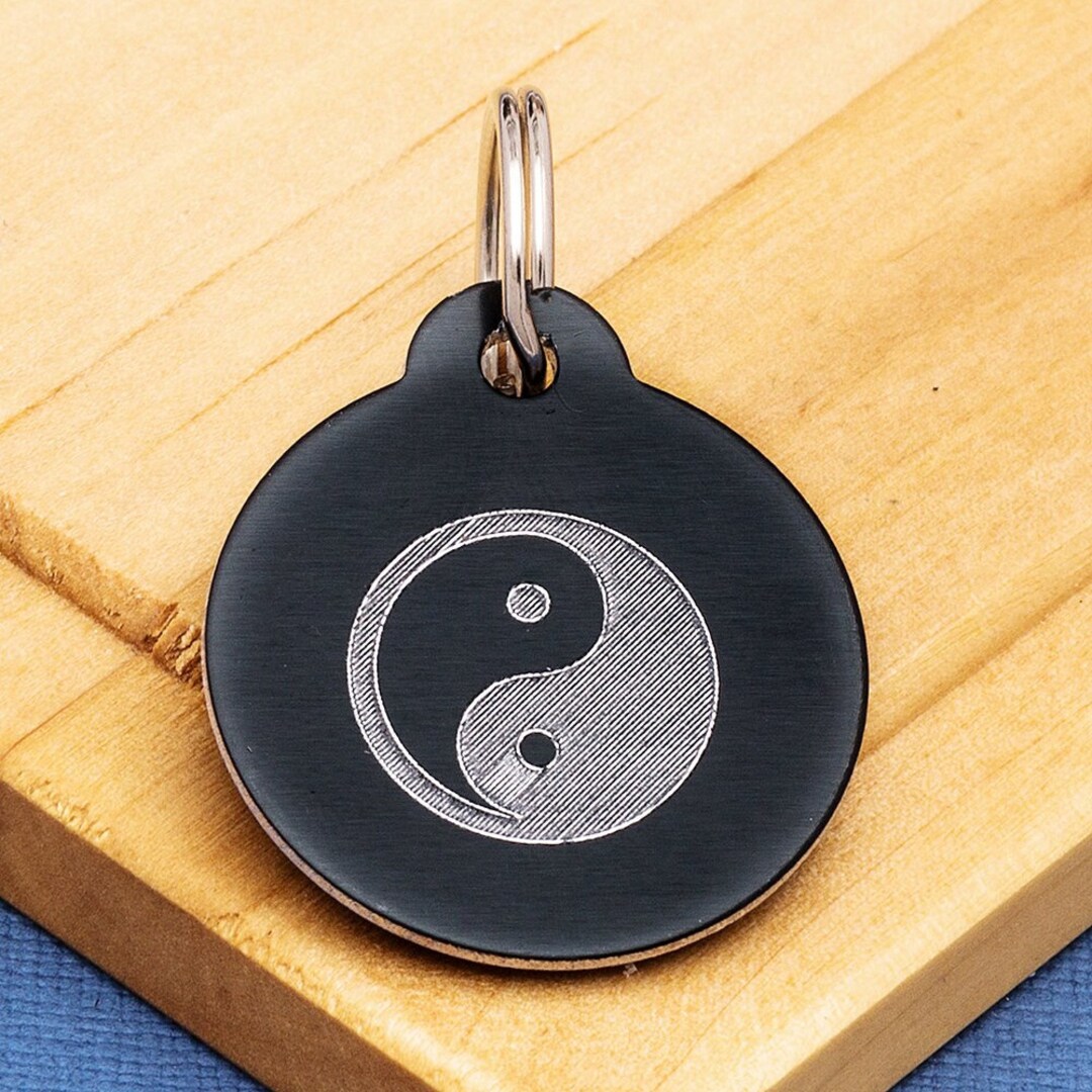 Yin Yang Pet ID Tag Choice of Sizes - Etsy
