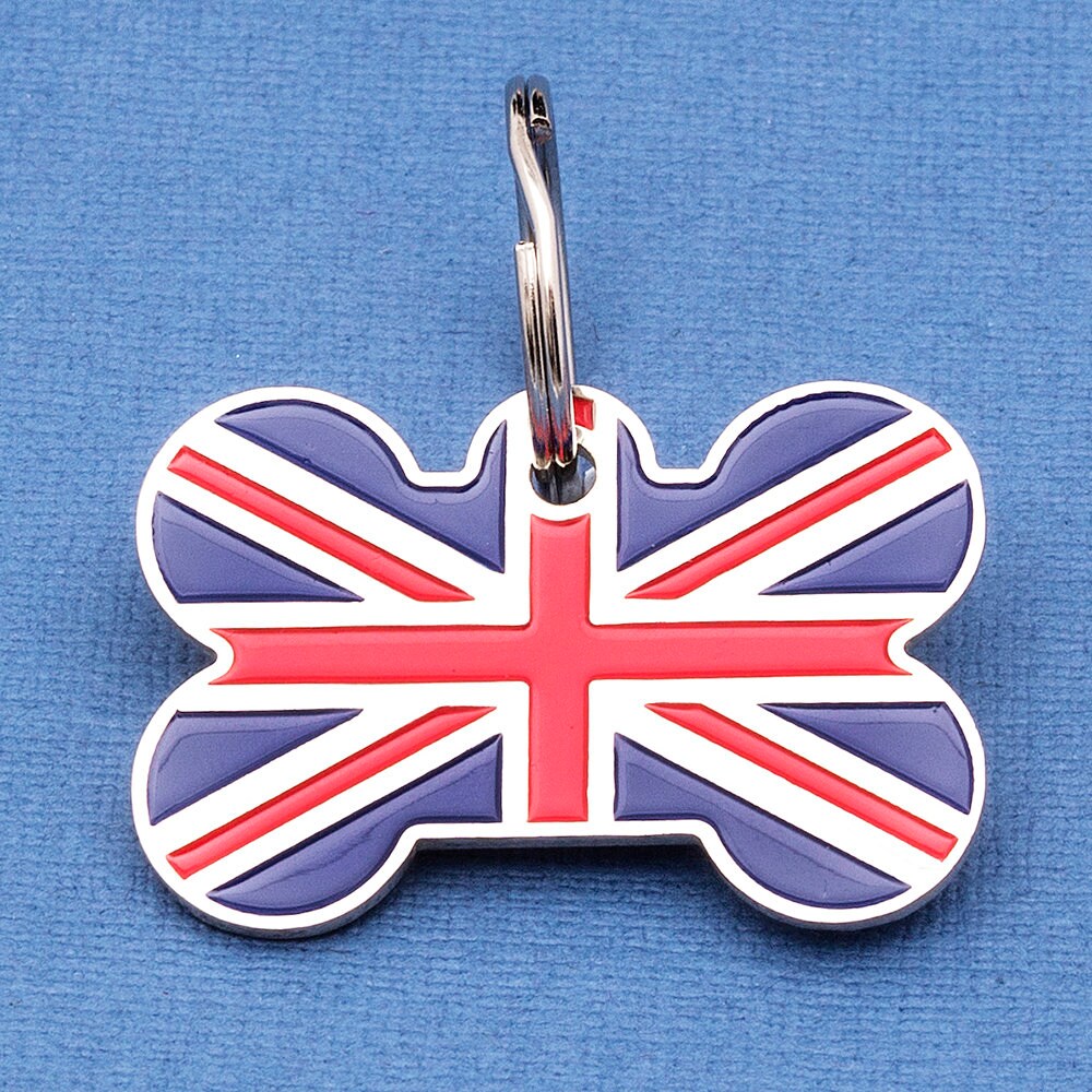 U.K Flag Pet ID Tag, Union Jack Dog Tag, British Dog Id Tag ...