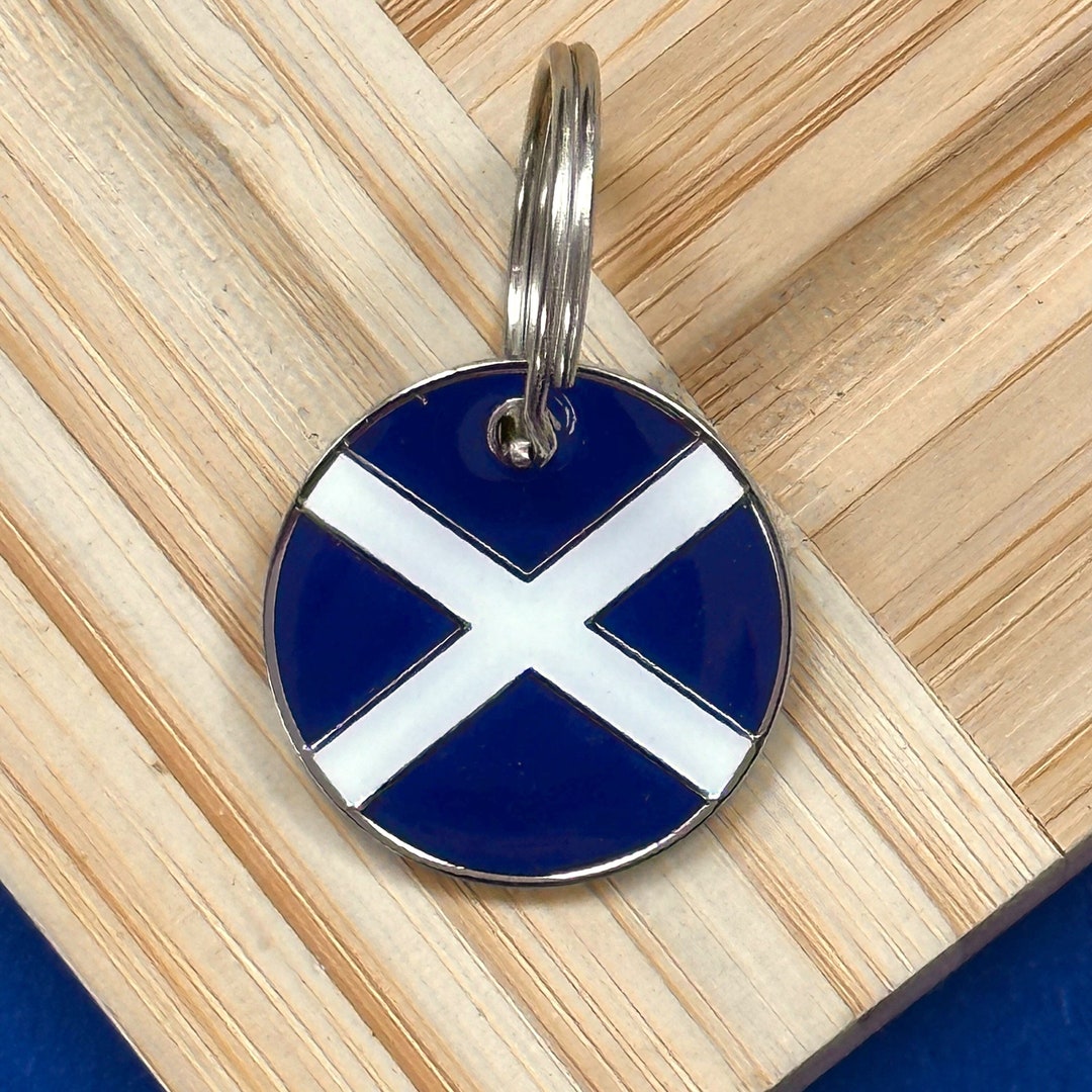 Scottish Saltire Flag Dog ID Tag 25mm/1" Diameter - Etsy