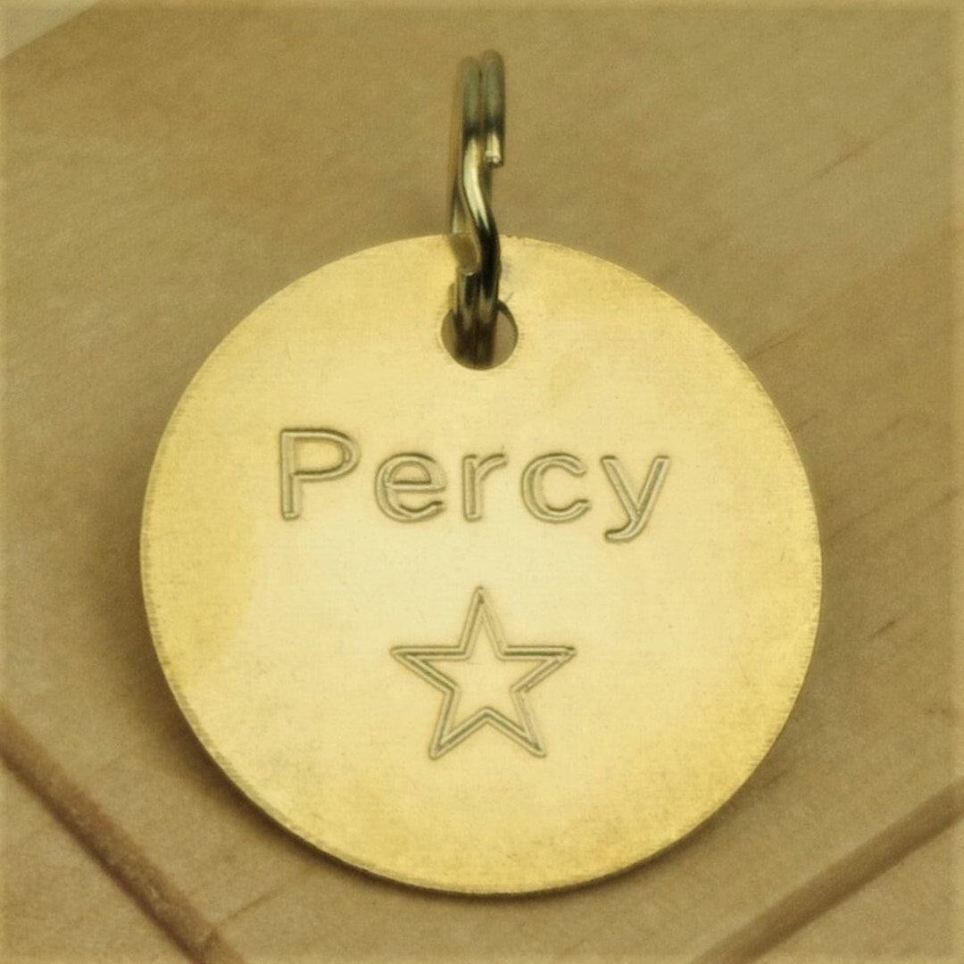 Brass Star Pet Id Tags, Engraved Lucky Brass Dog Tag, Large Engraved ...