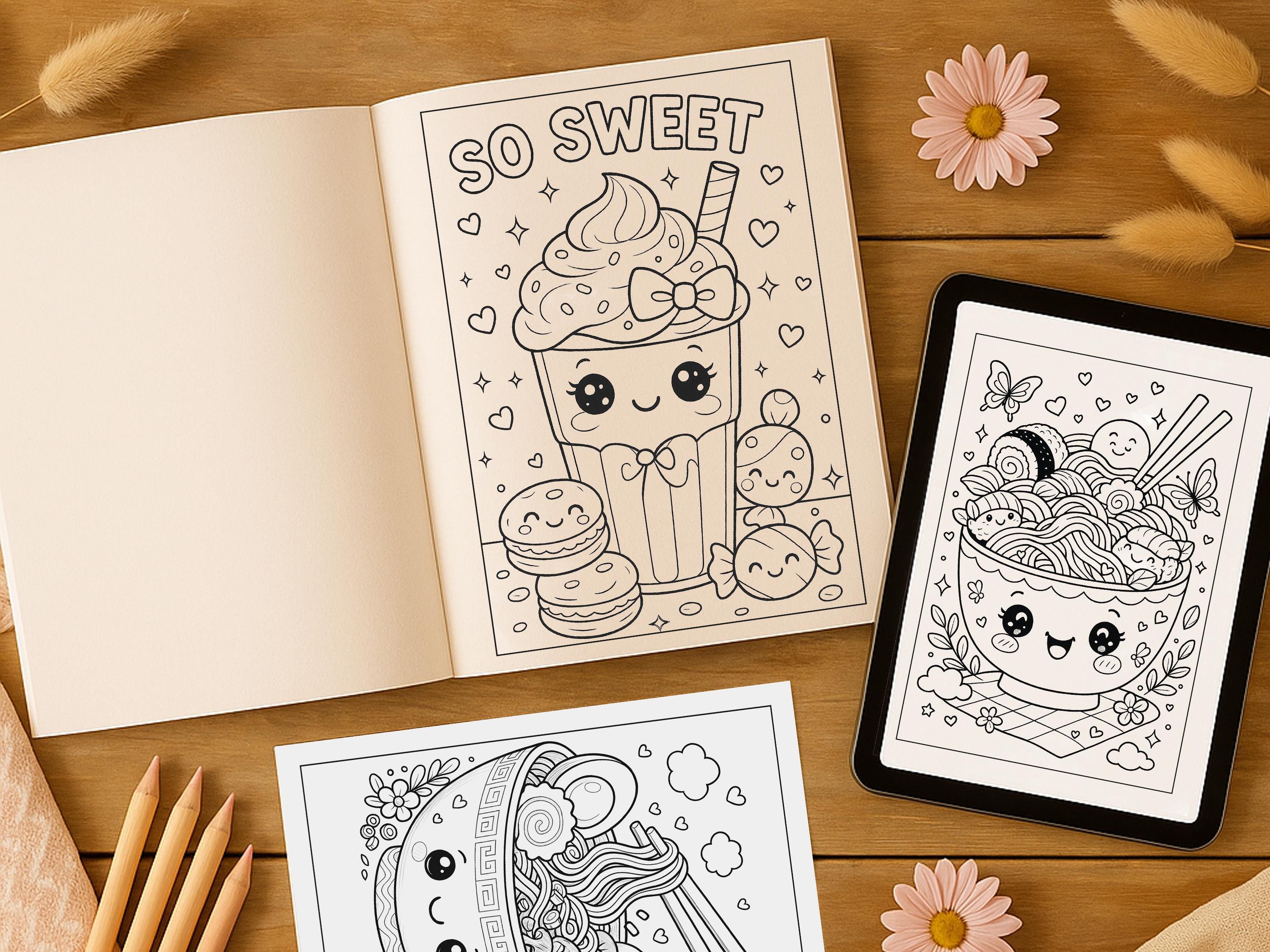 Cute Japanese Food Coloring Book – Kawaii Printable for Kids & Adults ...