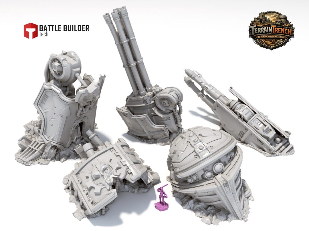 Destroyed Colossus - Large Sci Fi Scatter Terrain - War Games 28/32mm ...