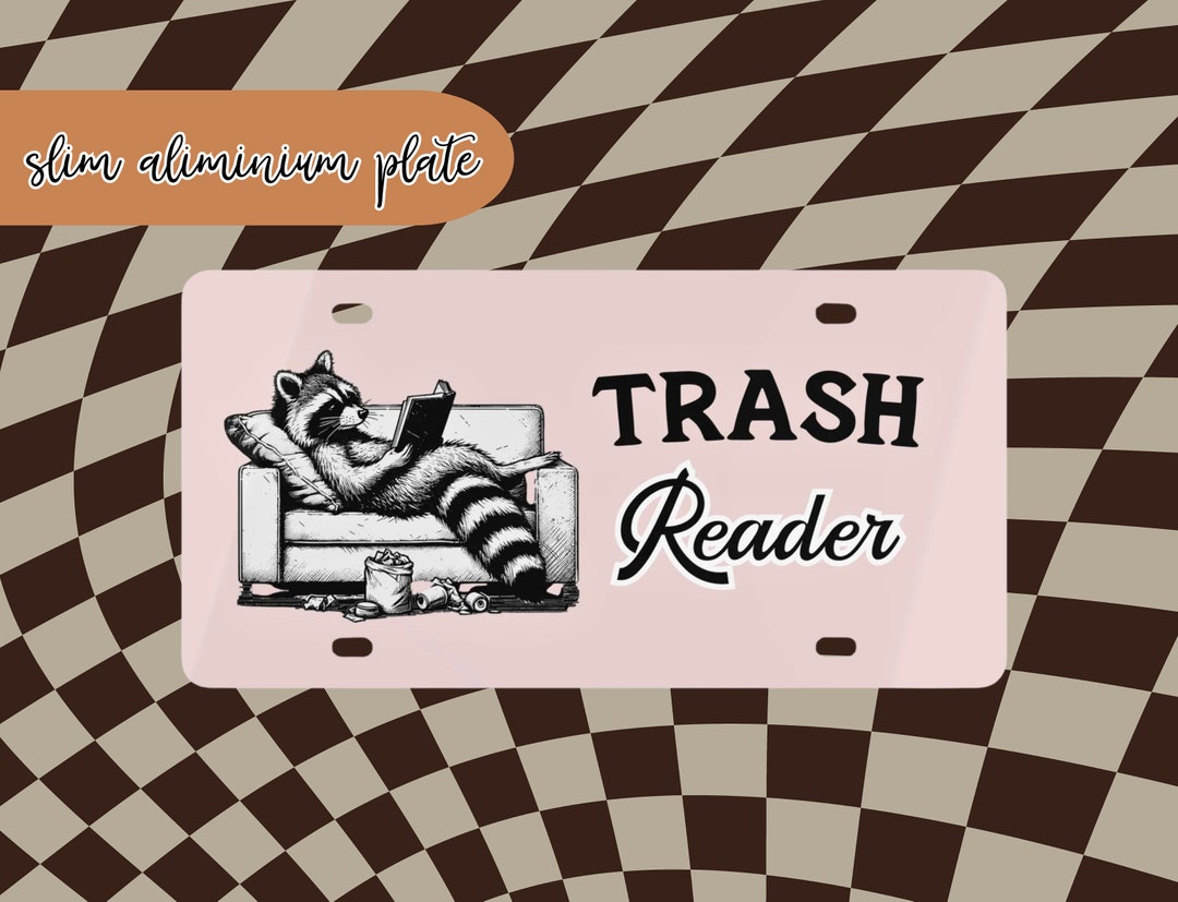 Trash Reader Funny Racoon Car Front License Plate, Weirdcore Hilarious ...