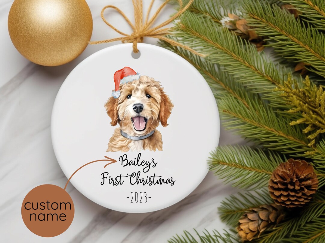Goldendoodle Personalized Christmas Ornament 2023, Custom Dog's First ...