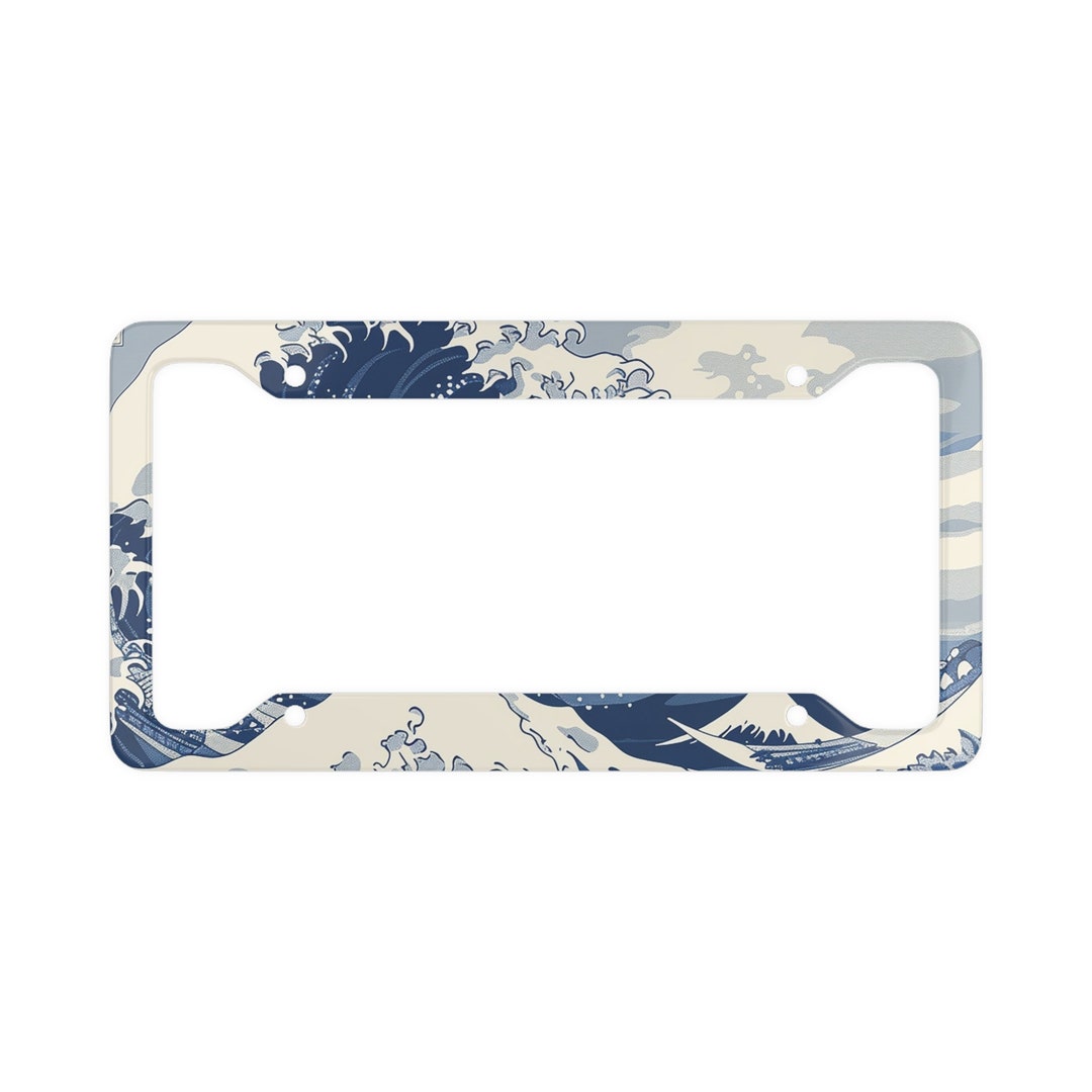Traditional Japanese Wave Car License Frame Plate, JDM Mount Fuji the ...