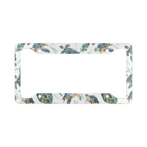 Sea Turtle Beachy Car License Frame Plate, Ocean Themed Car Accessories ...