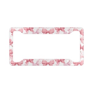 Coquette Bow Car License Frame Plate, Pink Bows Metal License Frame ...