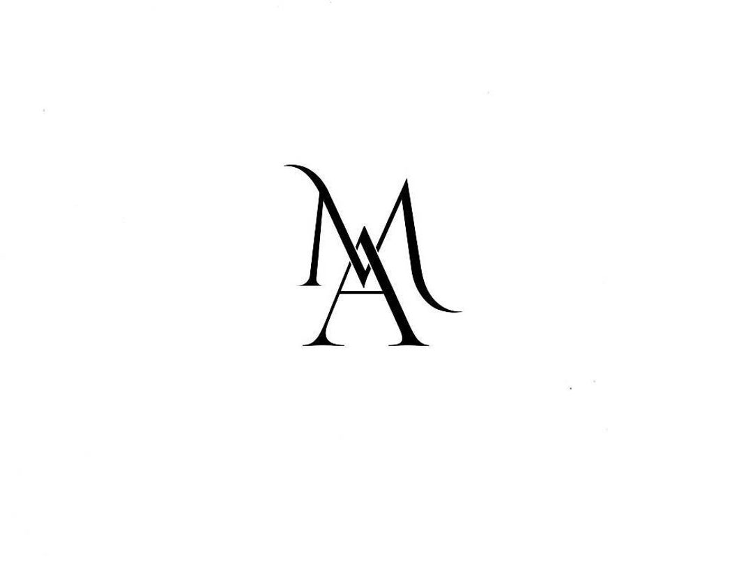 Modern Interlocking MA Wedding Monogram, Minimal AM Wedding Logo ...