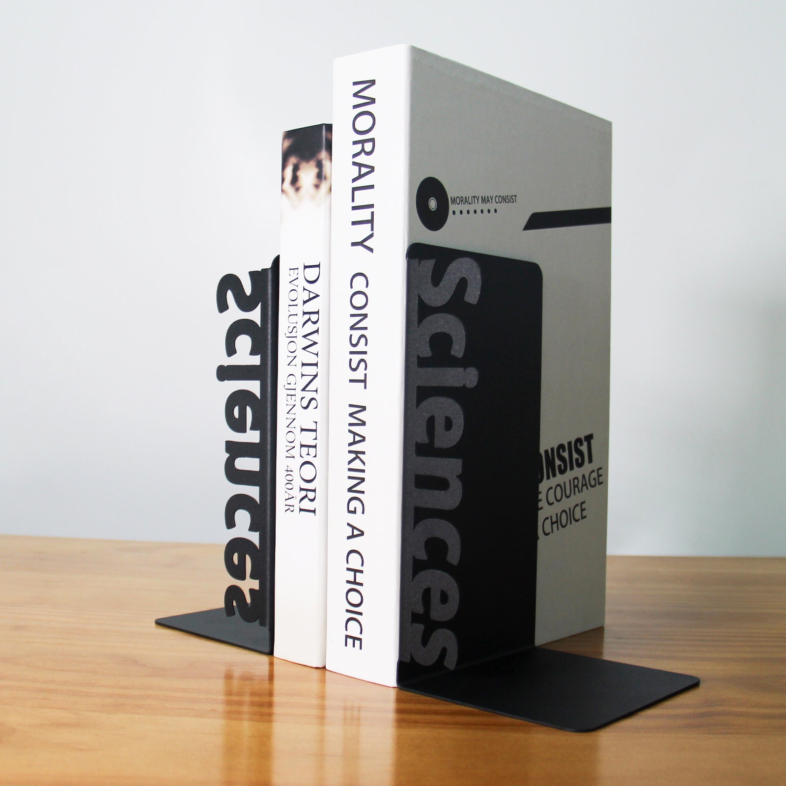 Science Bookends, Metal Bookend for Shelves, Non-skid Book End to Hold ...