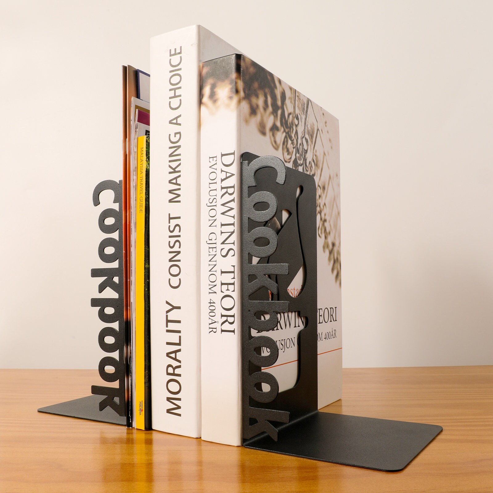 Metal Cookbook Bookends, Kitchen Bookends, Metal Kitchen Decor ...