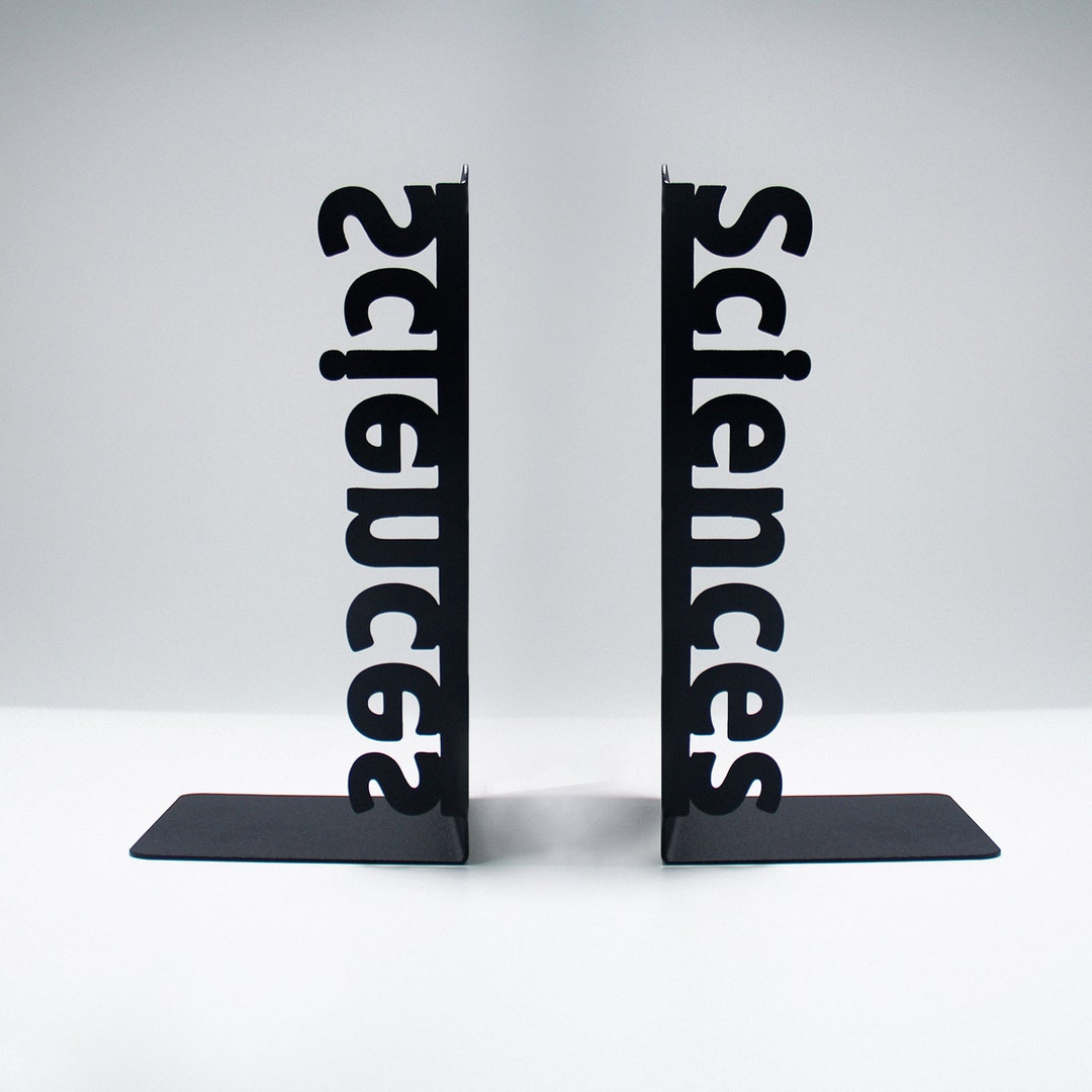 Science Bookends, Metal Bookend for Shelves, Non-skid Book End to Hold ...