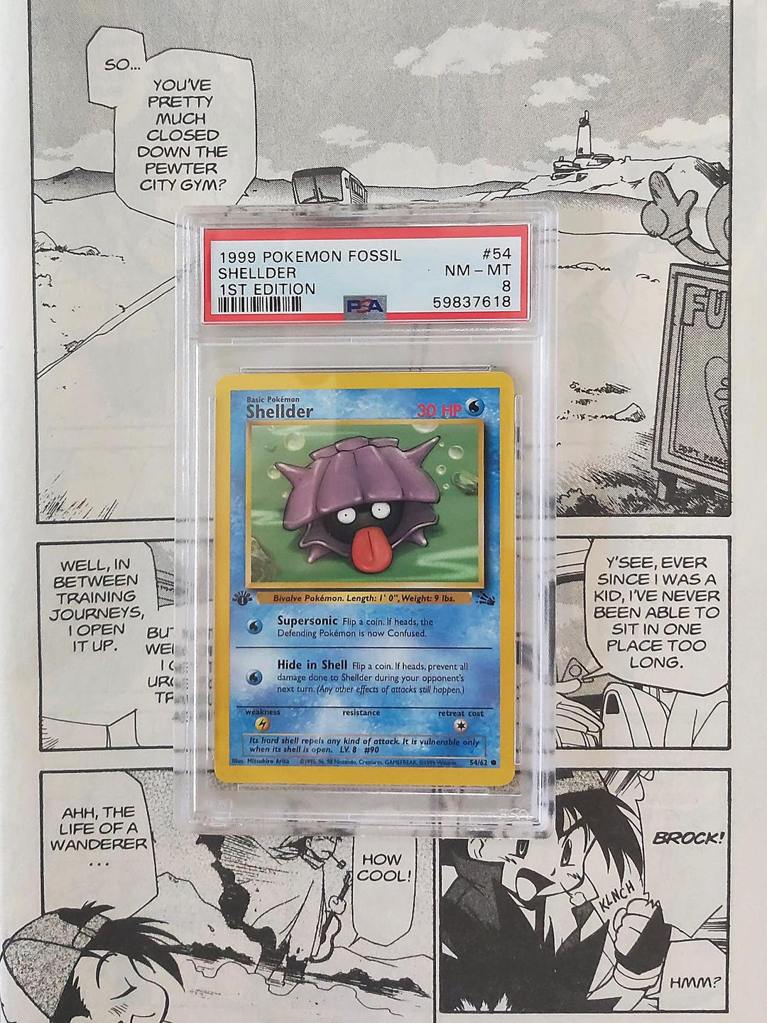 Vintage 1st Edition Pokémon Card Shellder 54/62 Fossil 1999 Genuine PSA ...