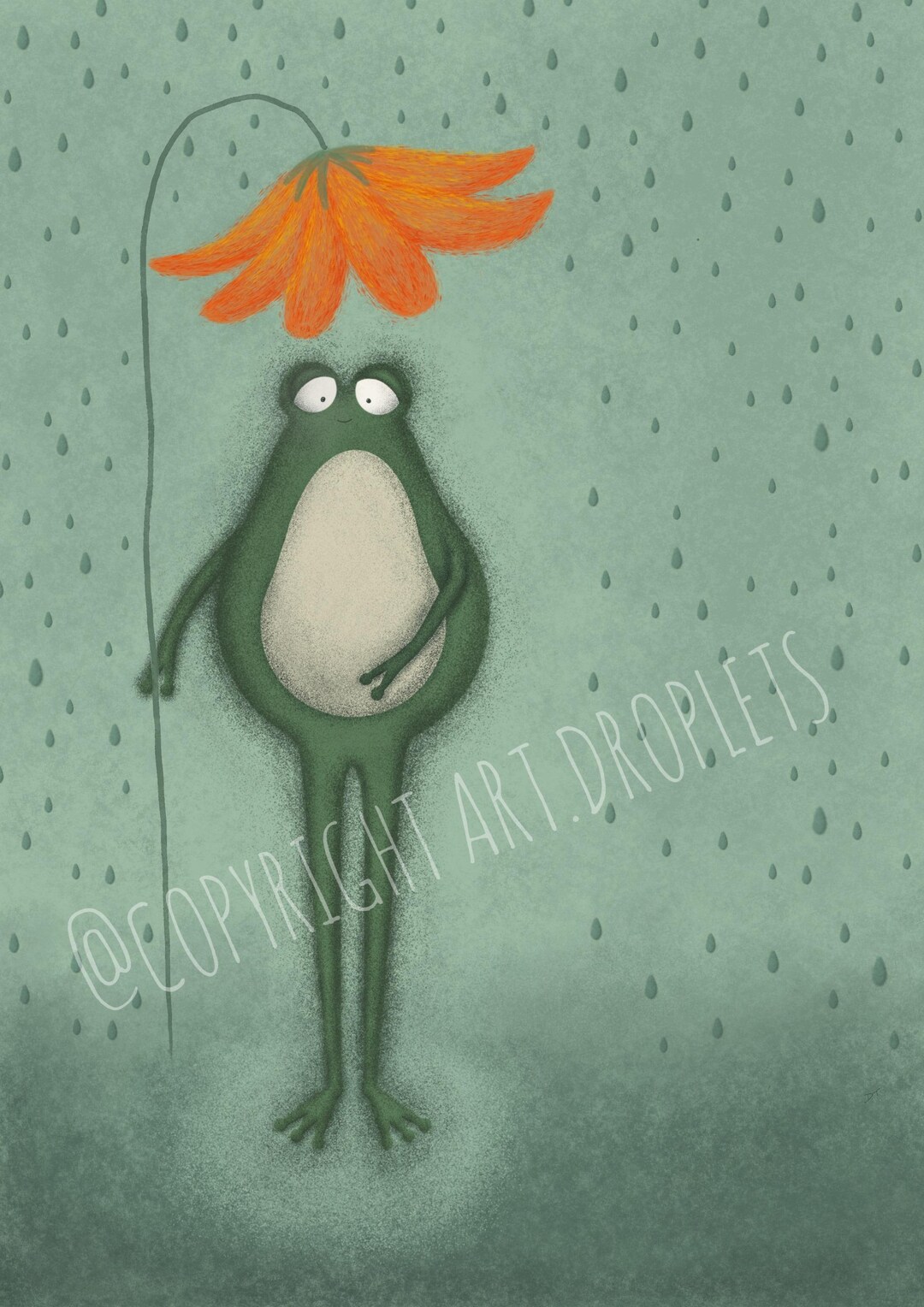 Pickle the Frog Illustration - Etsy