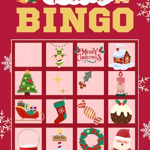 Printable Christmas Party Game, Bingo Cards, X5 for Children, Toddlers ...