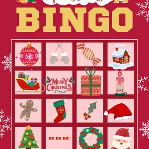Printable Christmas Party Game, Bingo Cards, X5 for Children, Toddlers ...