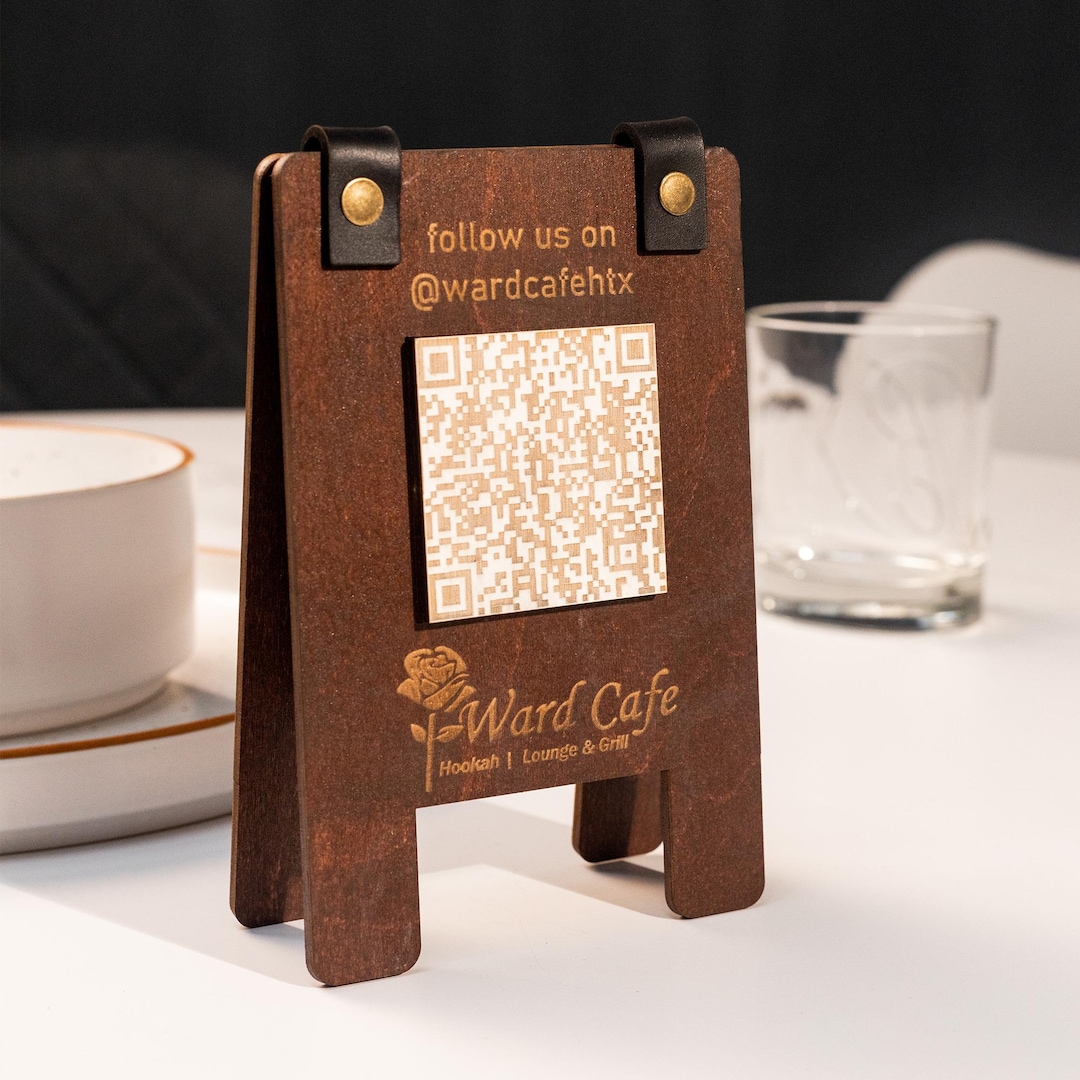 Double-sided QR Code Sign Table Stand - Etsy