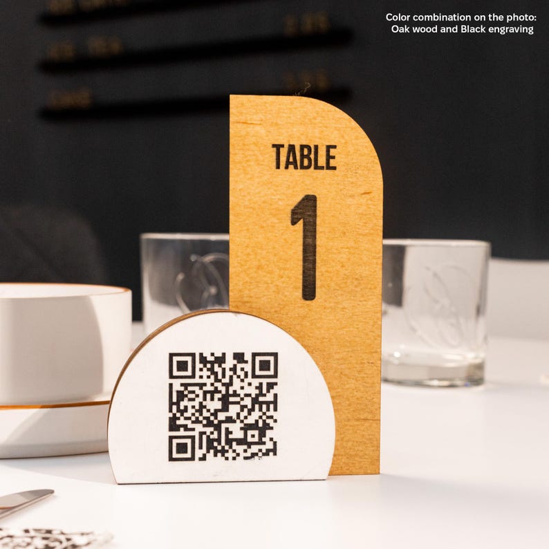 QR Code Menu Table Sign Double-sided - Etsy