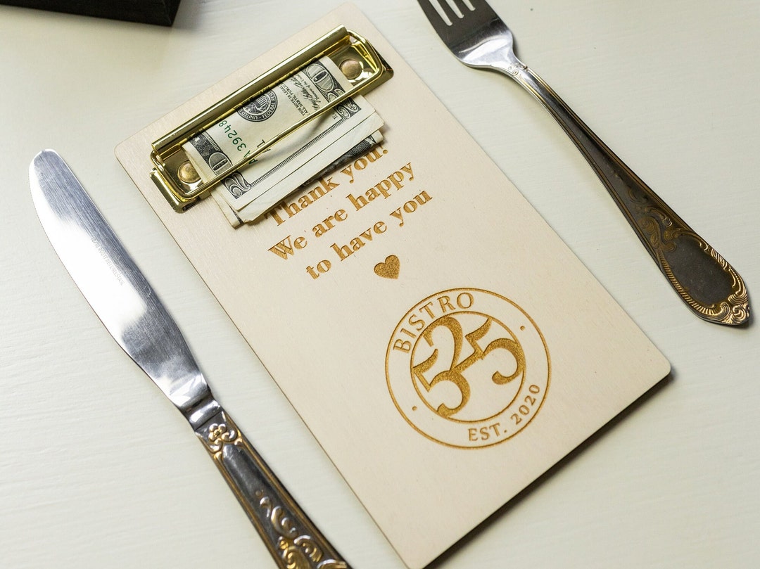 Wooden Bill Holder, Check Holder for Restaurant, Unique Check Presenter ...