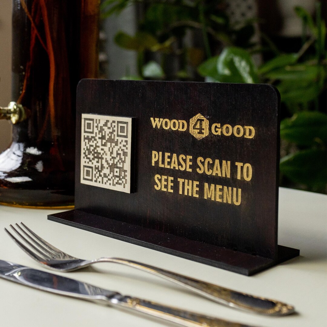 Double-sided QR Code Sign Table Stand - Etsy