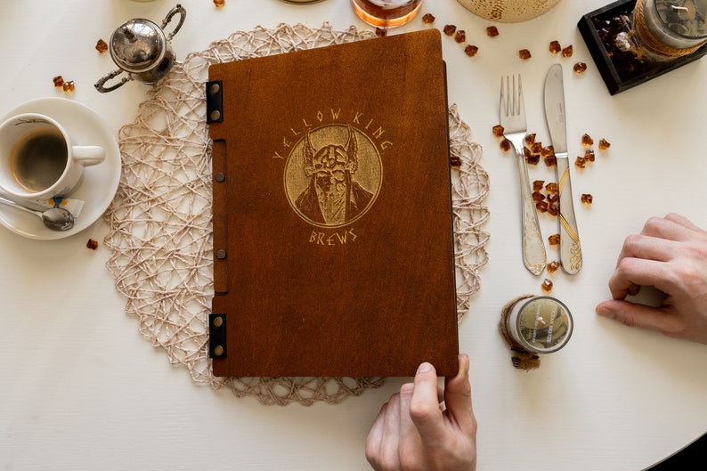Wooden Menu Folder for A4 and Letter Size, Engraved Menu Holder ...