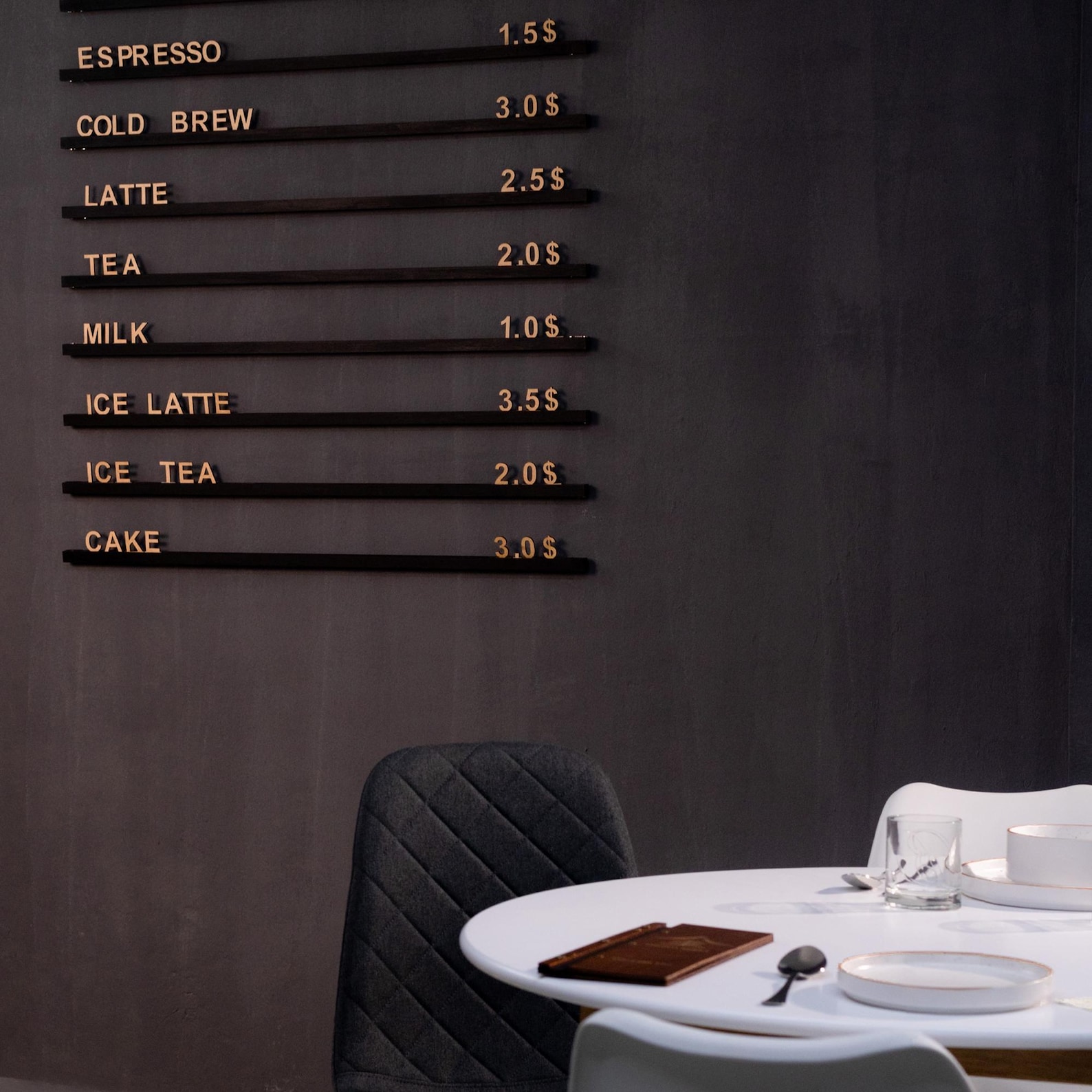 Dark Restaurant Wall Menu, Wooden Letter Board for Cafe - Etsy