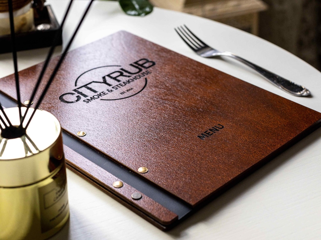 Wooden Menu Folder for A4 and Letter Size, Engraved Menu Holder ...