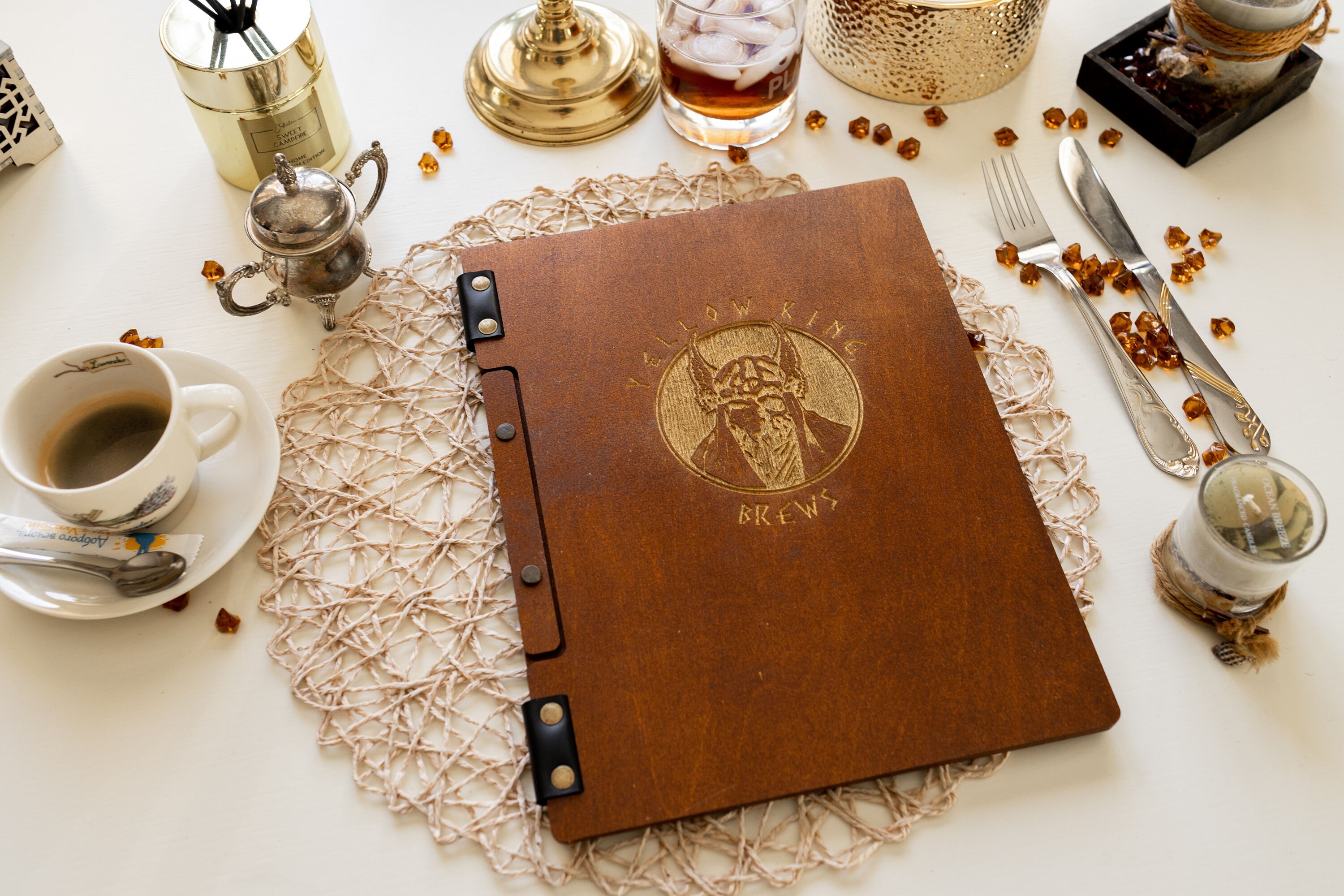 Wooden Menu Folder for A4 and Letter Size, Engraved Menu Holder ...