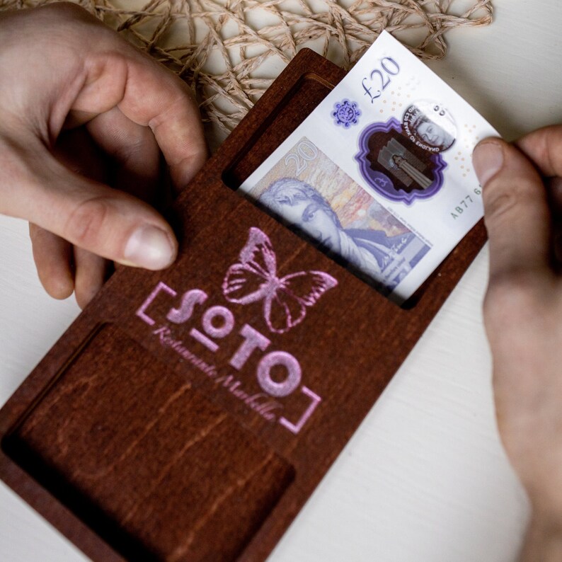 Wooden Bill Holder, Check Holder for Restaurant, Unique Check Presenter ...