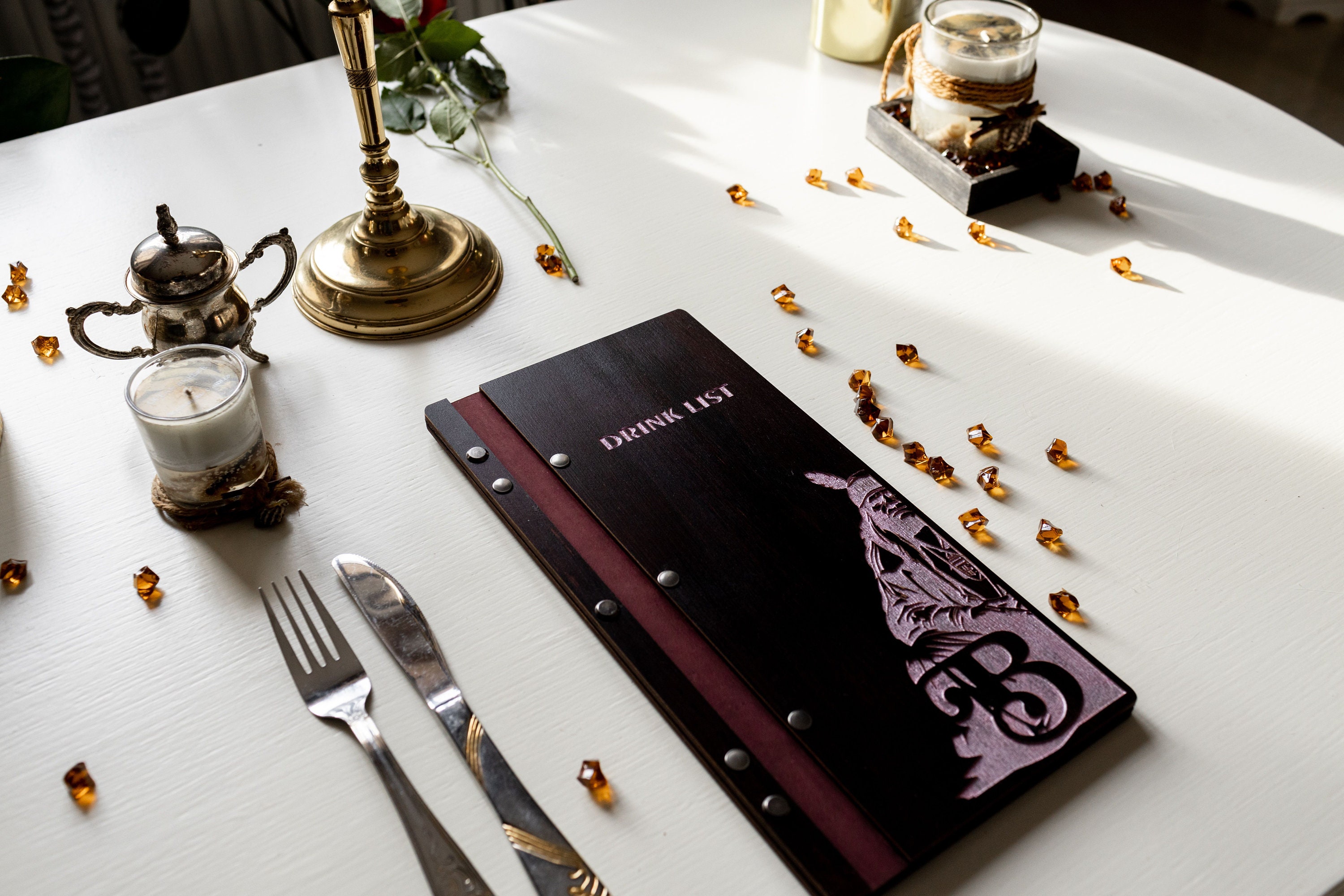 Wooden Menu Folder, Wine Menu Cover, Engraved Menu Holder, Restaurant ...