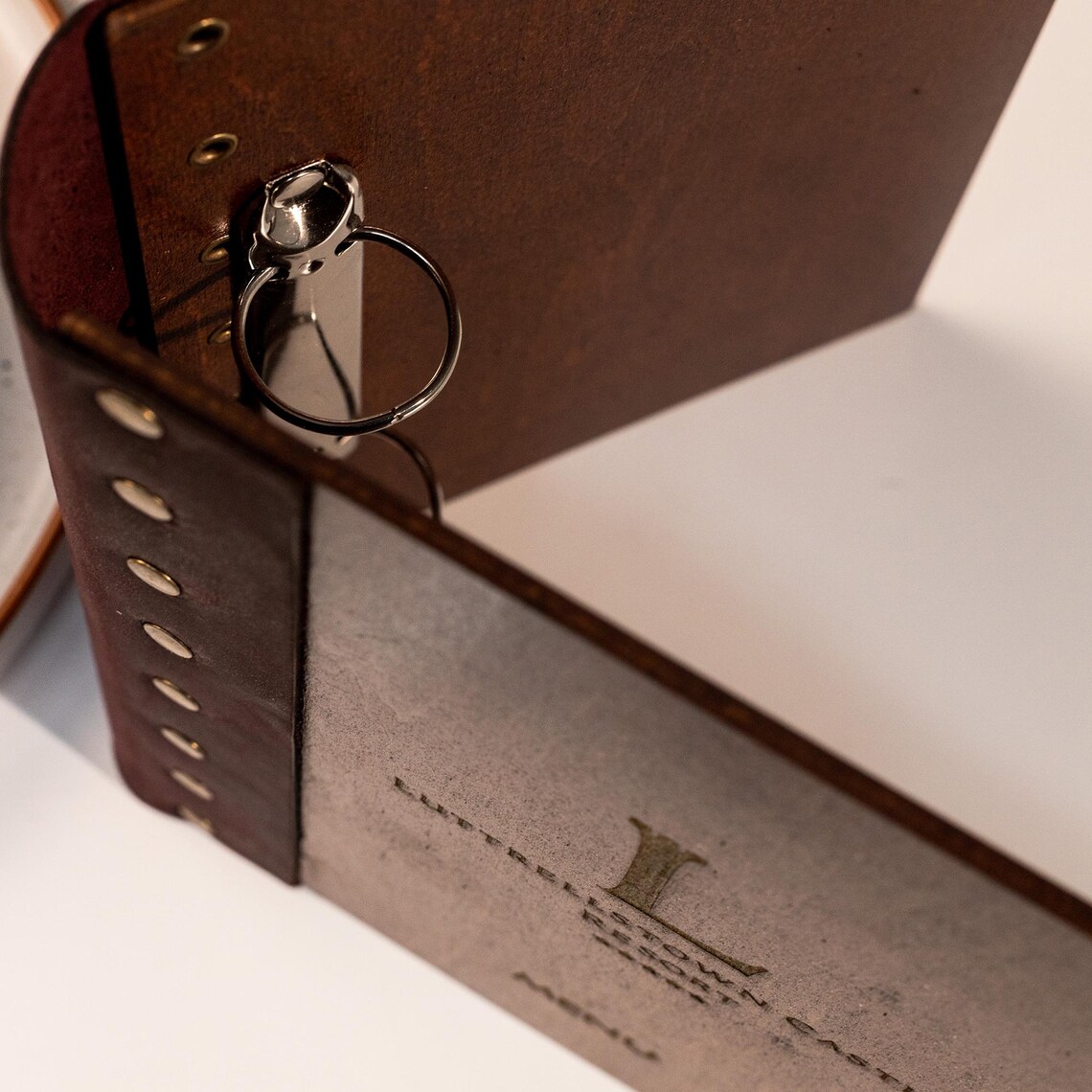 Wooden Menu Holder: Leather Spine Ring Binder for A5/half Letter - Etsy