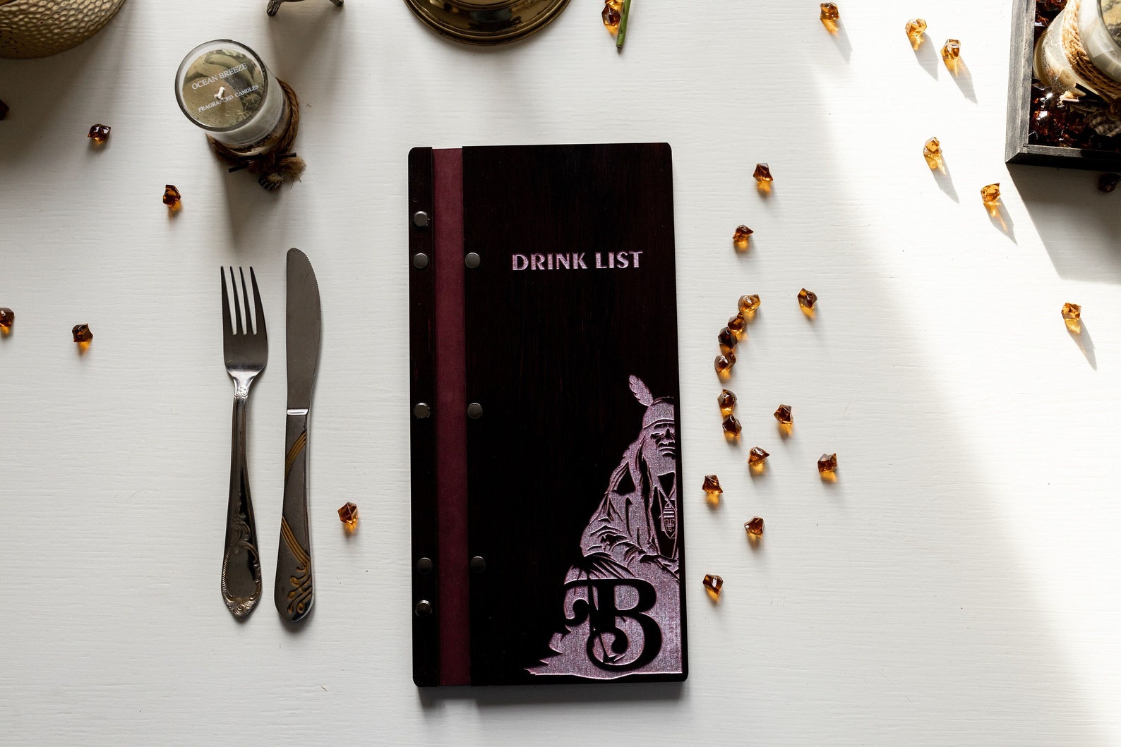 Wooden Menu Folder, Wine Menu Cover, Engraved Menu Holder, Restaurant ...