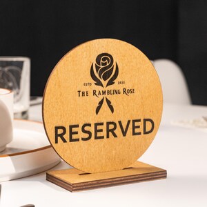Round Wooden Reserved Table Sign - Etsy