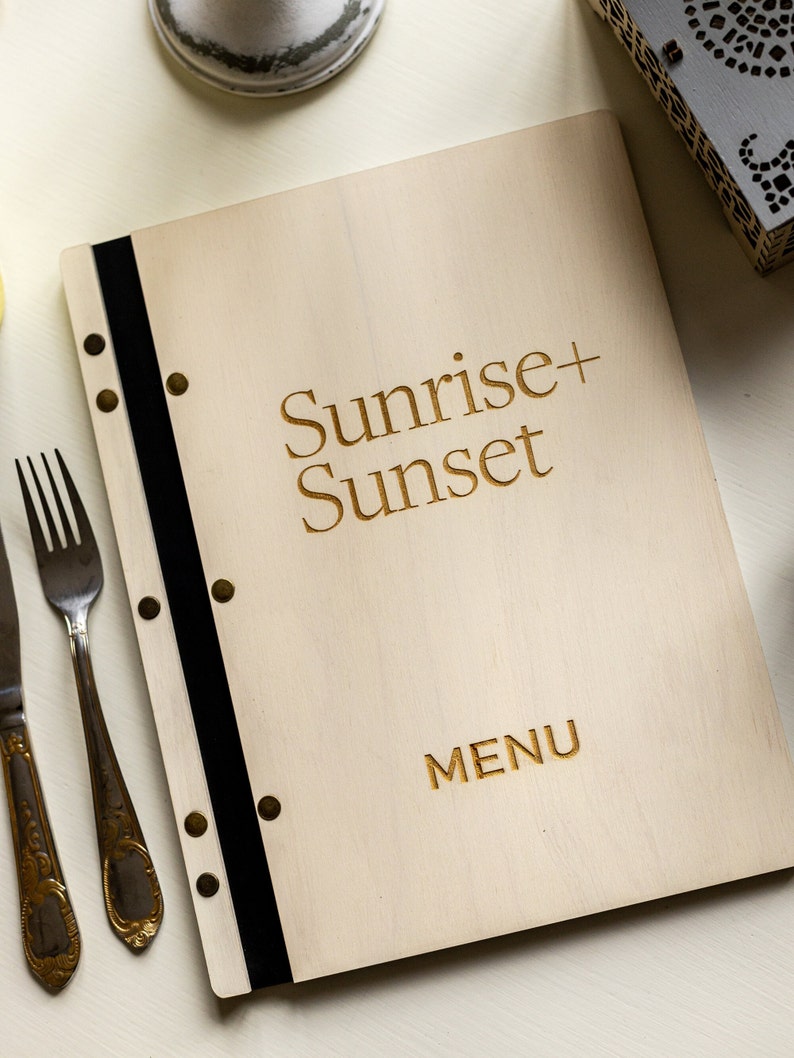 Wooden Menu Folder for A4 and Letter Size Engraved Menu - Etsy Canada