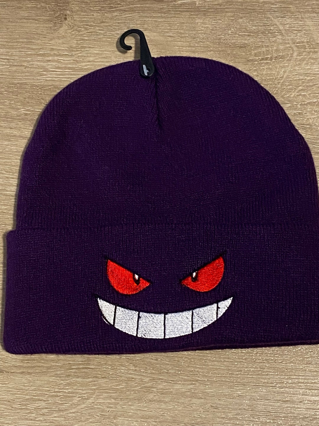 Anime Embroidered Gengar Beanie, Pokemon-inspired Winter Cap ...