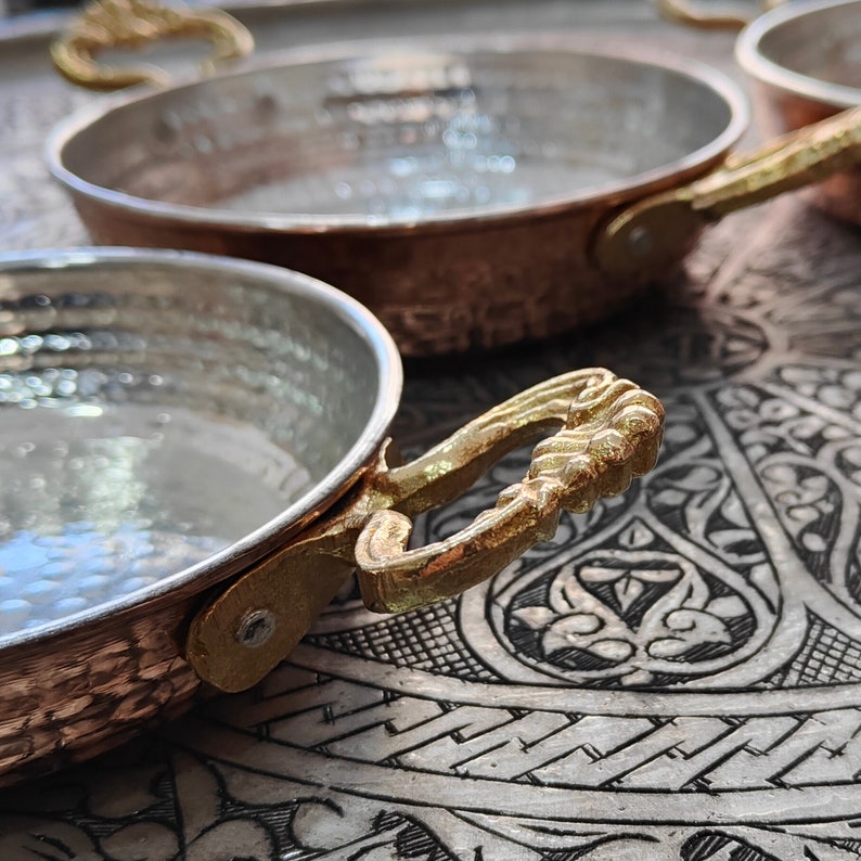 Turkish Copper Pan With Brass Handle Traditional Handmade Hand Hammered ...