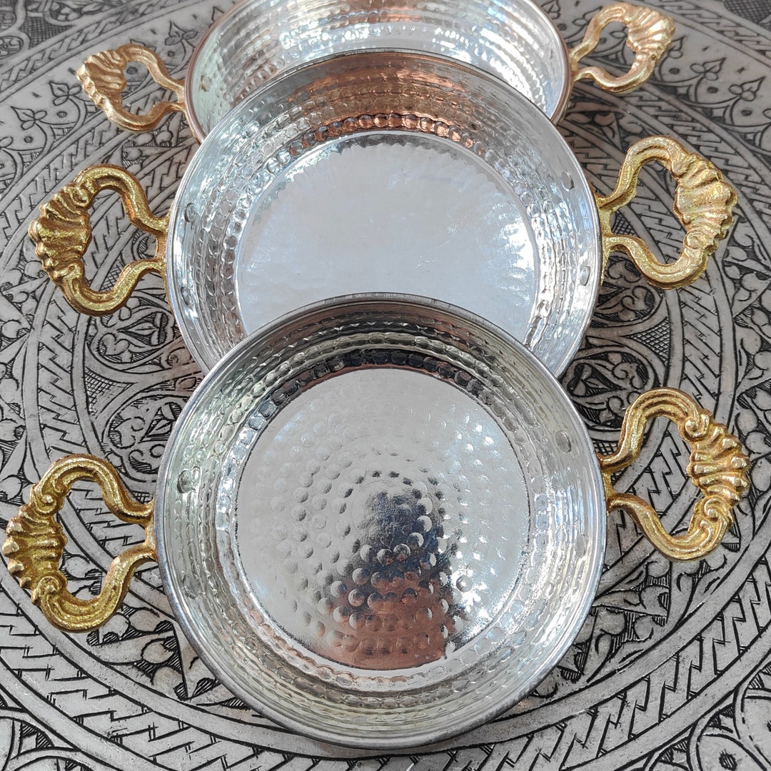 Turkish Copper Pan With Brass Handle Traditional Handmade Hand Hammered ...