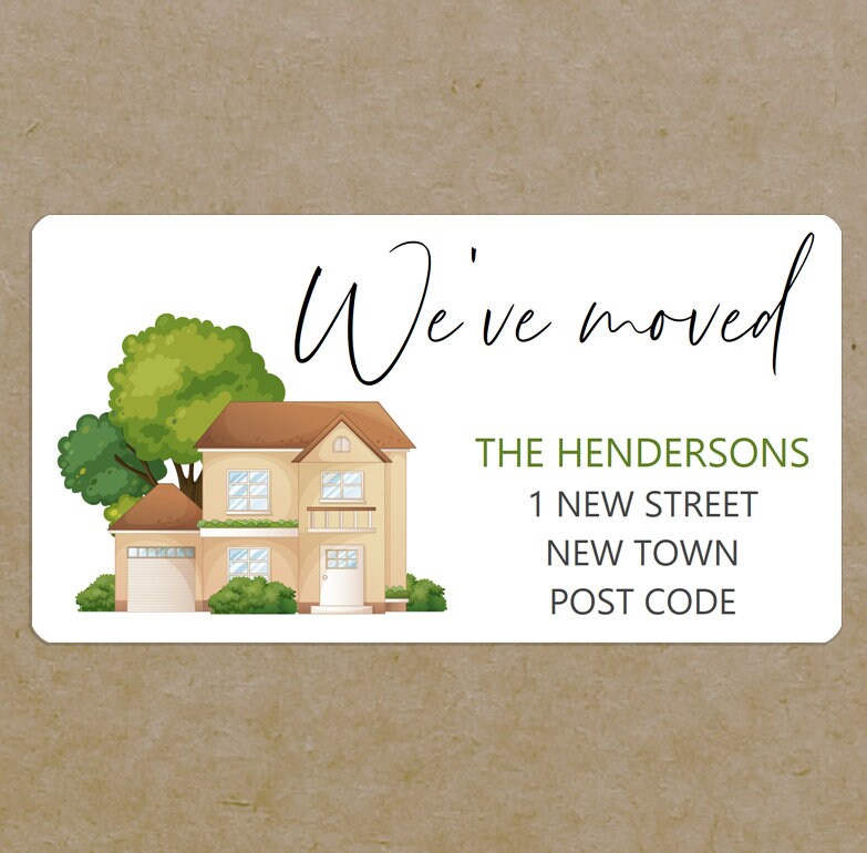 We've Moved Stickers, New Address Labels, Return Address, Address ...