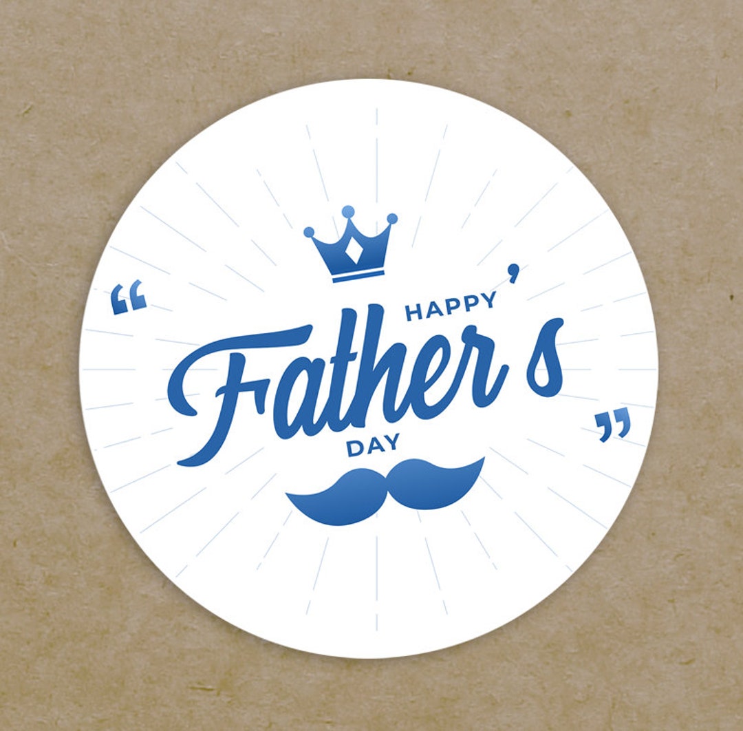Happy Father's Day Circle Labels Printed Personalised Round Stickers - Etsy