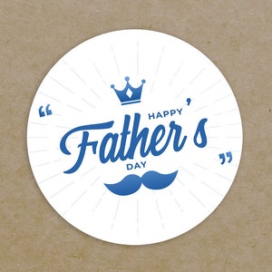 Happy Father's Day Circle Labels Printed Personalised Round Stickers - Etsy