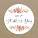 Happy Mother's Day Circle Labels Printed Personalised Round Leaves ...