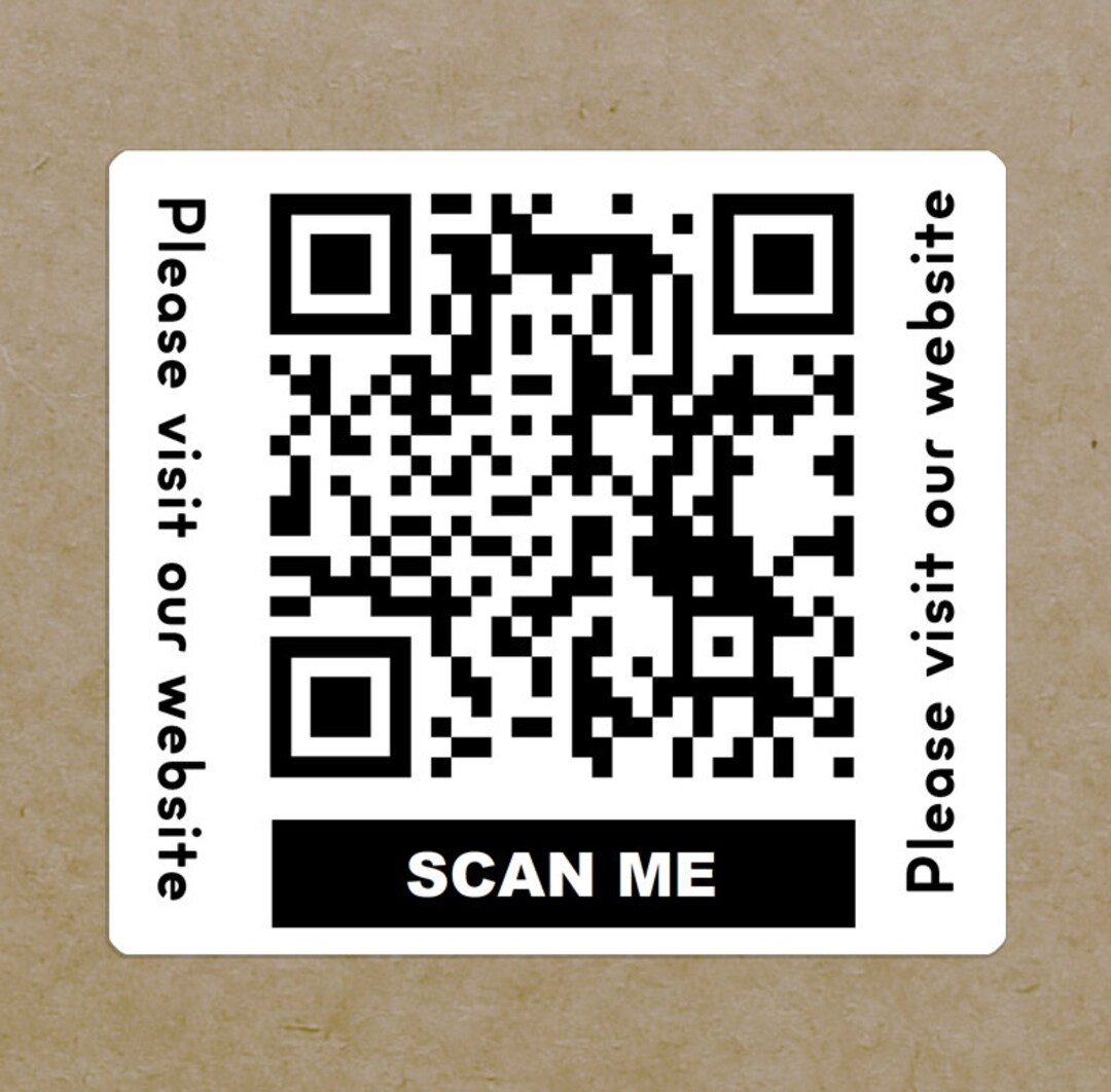 QR Code Printed Stickers - Large Sticky Labels With Personalised Text ...
