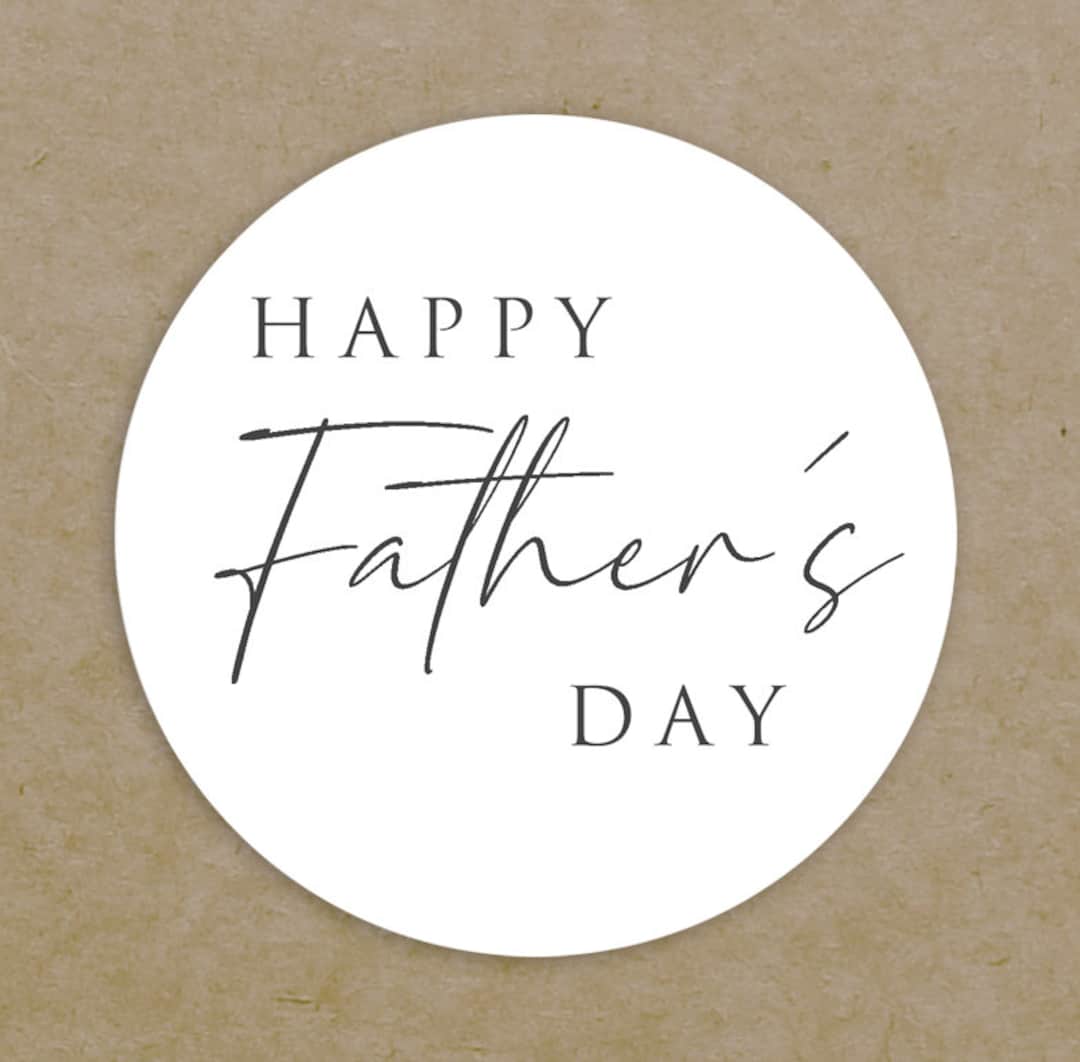 Happy Father's Day Circle Labels Printed Personalised Round Stickers ...